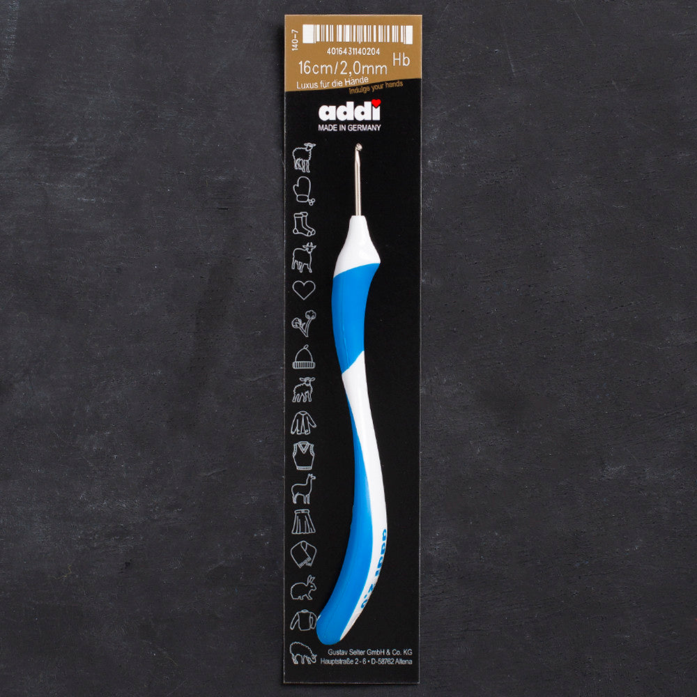 Addi Swing 2mm 16cm Mavi Ergonomik Yün Tığ - 140-7 | Hobium - Hayatına Hobi Kat!