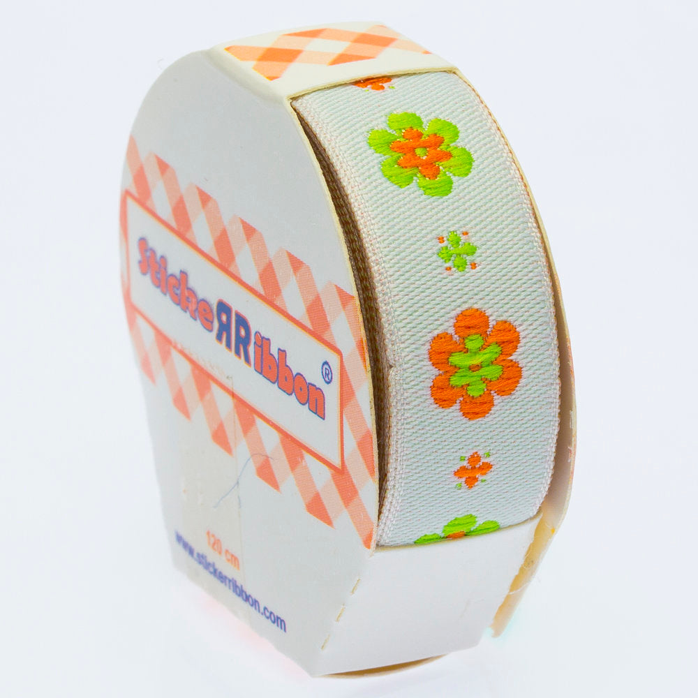 Sticker Ribbon Yeşil Çiçek Baskılı Yapışkan Kurdele - SR-1690-V1 ...